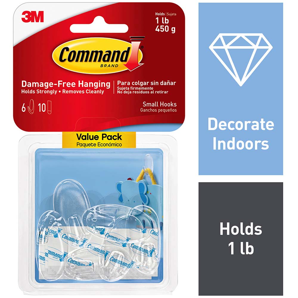 Command - 5/8 Inch Projection, 1-5/8 Inch Long, Hook Kit | MSC Direct