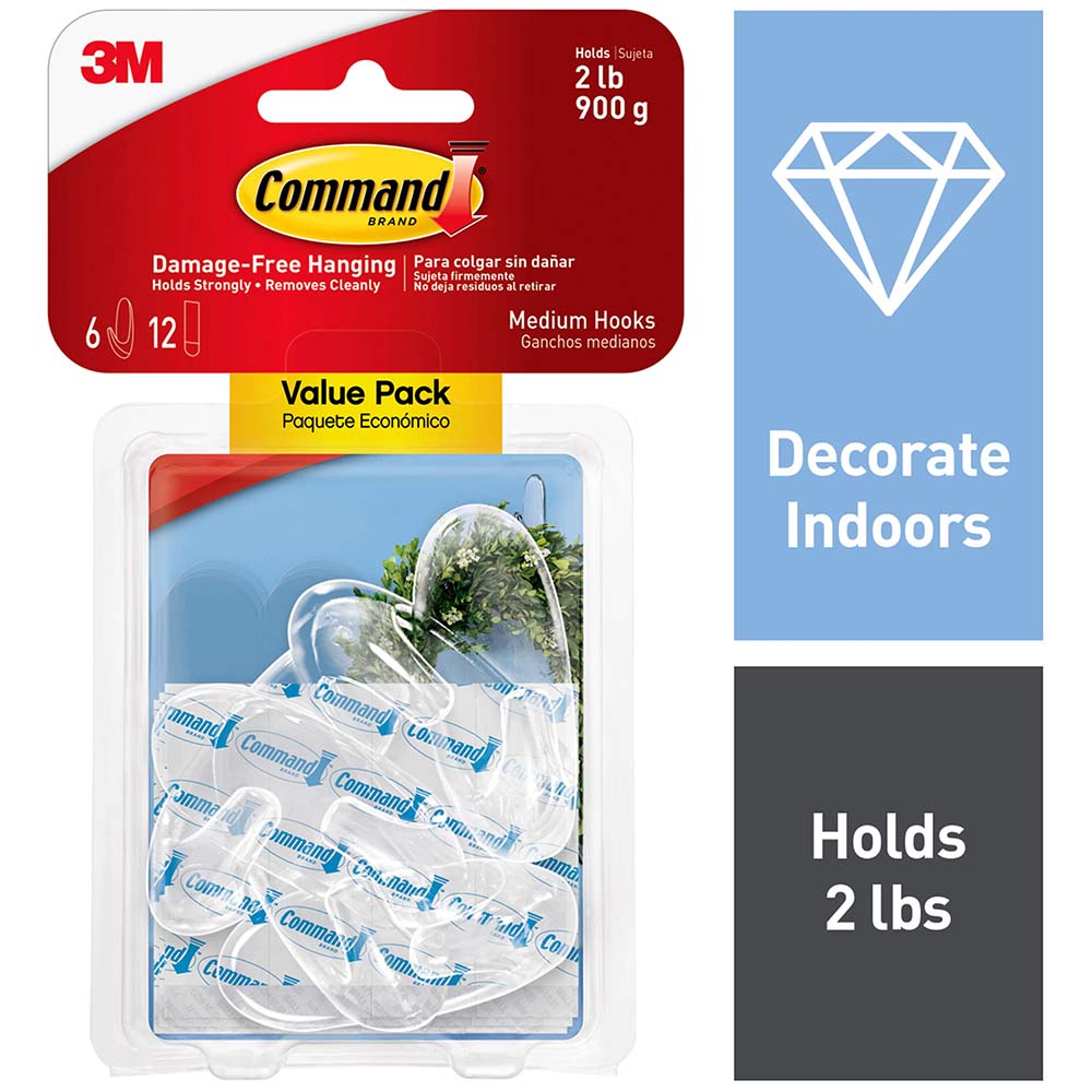 Command - 1 Inch Projection, 2-3/8 Inch Long, Hook Kit | MSC Direct
