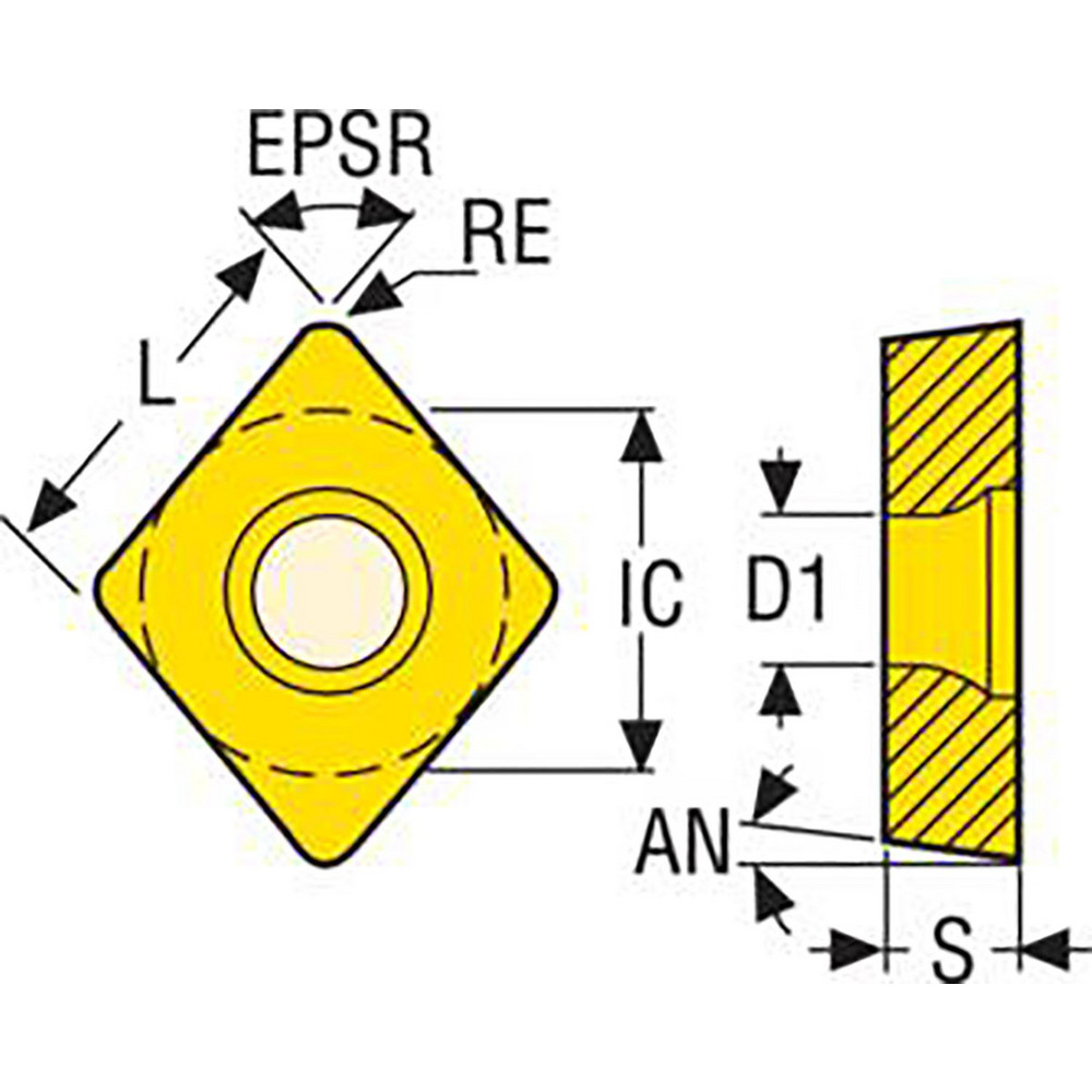 Seco - Turning Insert: CCGW32.52S-00415-L1-B, PCBN | MSC Direct