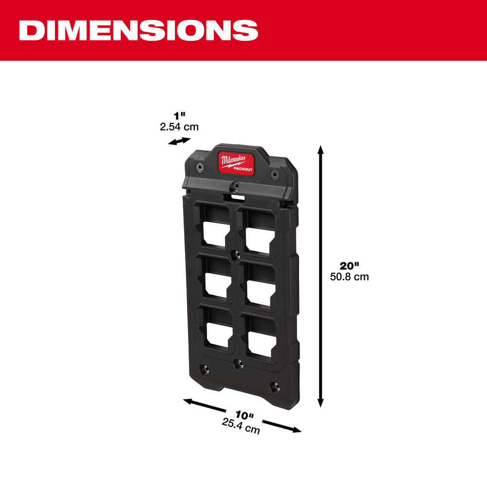 Milwaukee Tool - Tool Case Wall Plate: 1" Thick, 1" Wide, 10.25" High ...
