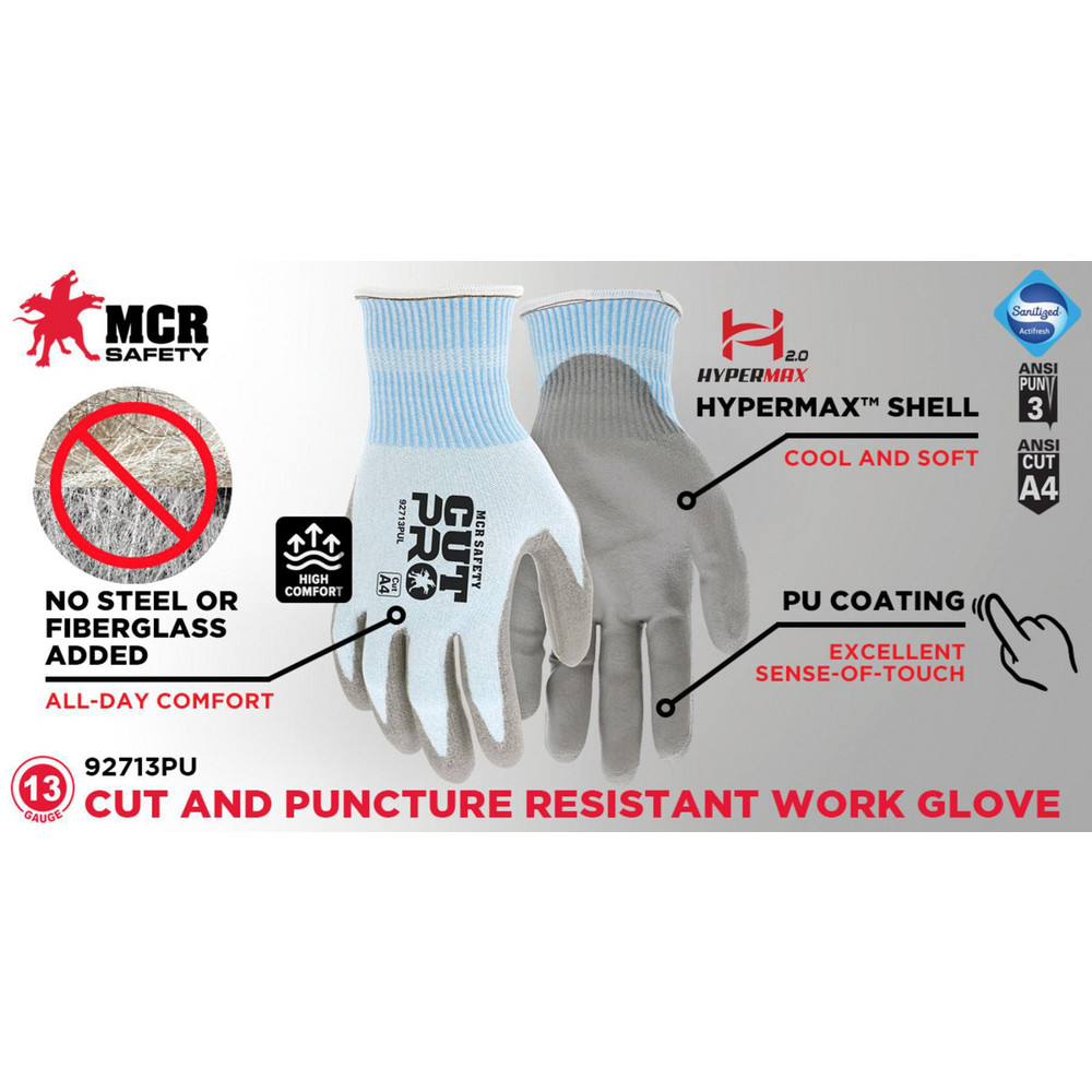 MCR Safety - Cut, Puncture & Abrasion-Resistant Gloves: Cut Pro 92713PU, Size Small, ANSI Cut A4 ...