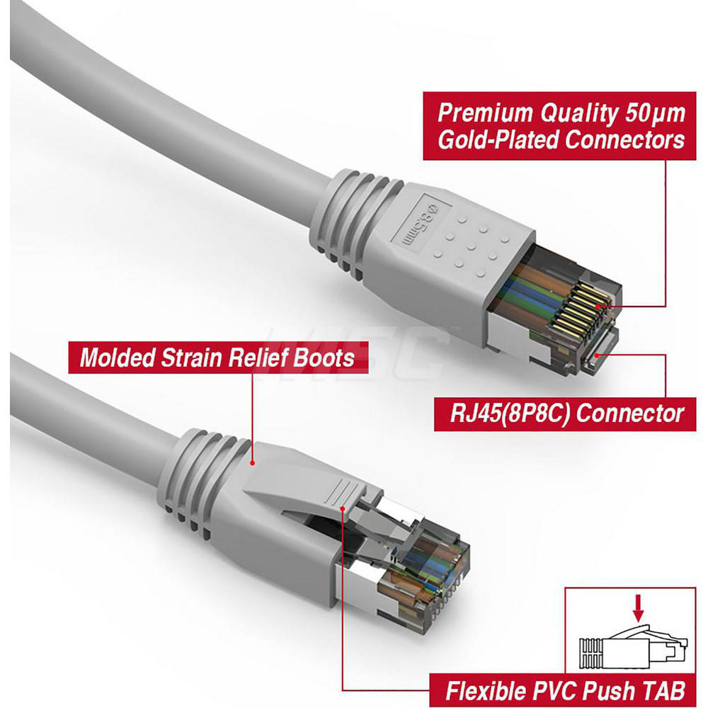 CompuCablePlusUSA - Ethernet Cable: Cat8, 24 AWG, 2,000 MHz, Double ...