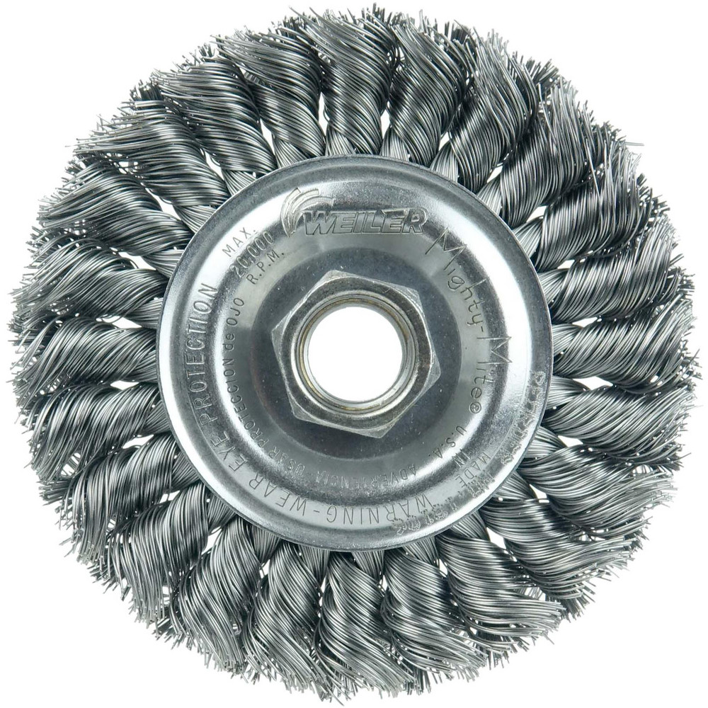 Weiler - Wheel Brush: 4" Wheel Dia, 1/2" Face Width, 0.0140" Wire Dia ...