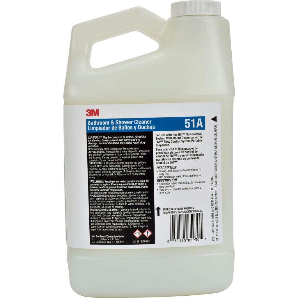 3M - Bathroom Shower Cleaner Concentrate 51A, 0.5 gal, 4/Case | MSC Direct