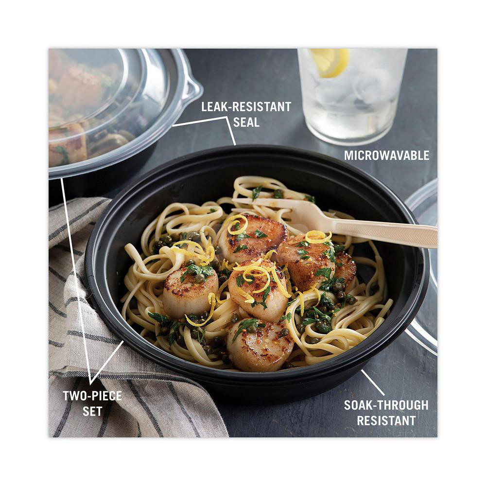 Pactiv - Bowls: 32 oz, MFPP, Black & Clear | MSC Industrial Supply Co.