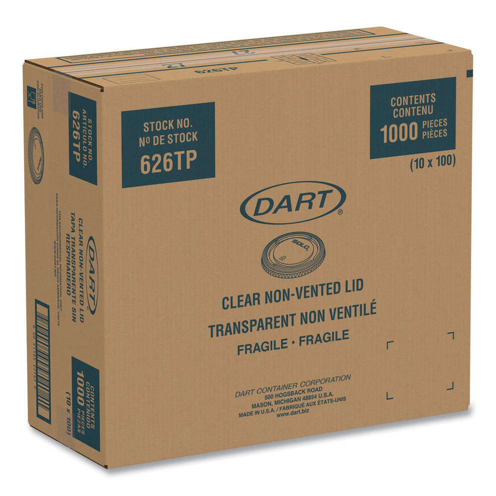 DART - Cup Lid: Flat, PETE Plastic, Clear | MSC Direct