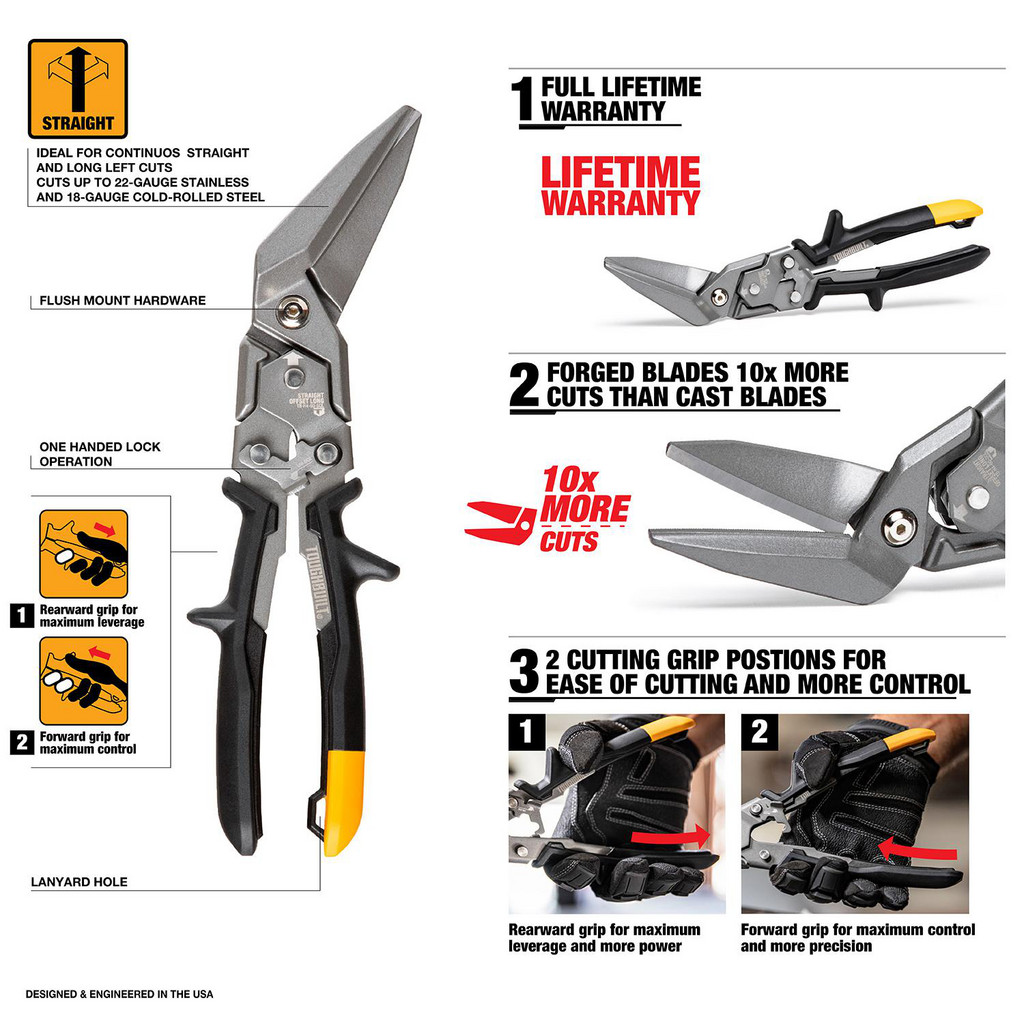 Toughbuilt - Snips; Cut Direction: Straight ; Length of Cut (Inch): 2. ...