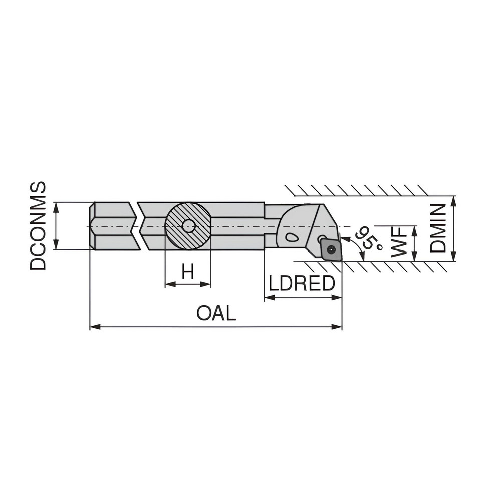 Ceratizit - Indexable Boring Bar: S16T SCLCL 4, 1.2800" Min Bore, 95 ...