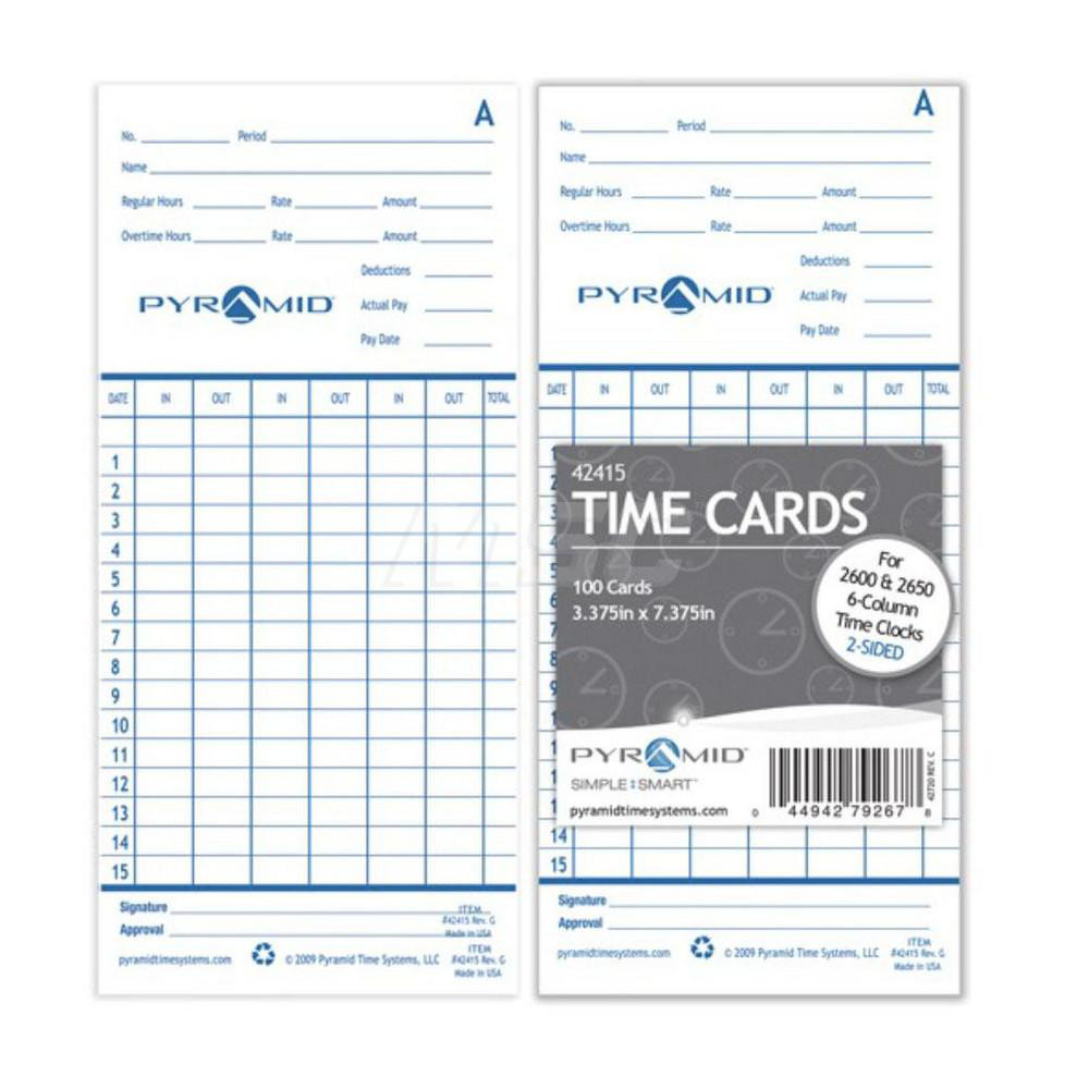 Pyramid - Pyramid Time Cards: 1000 Pack | MSC Direct