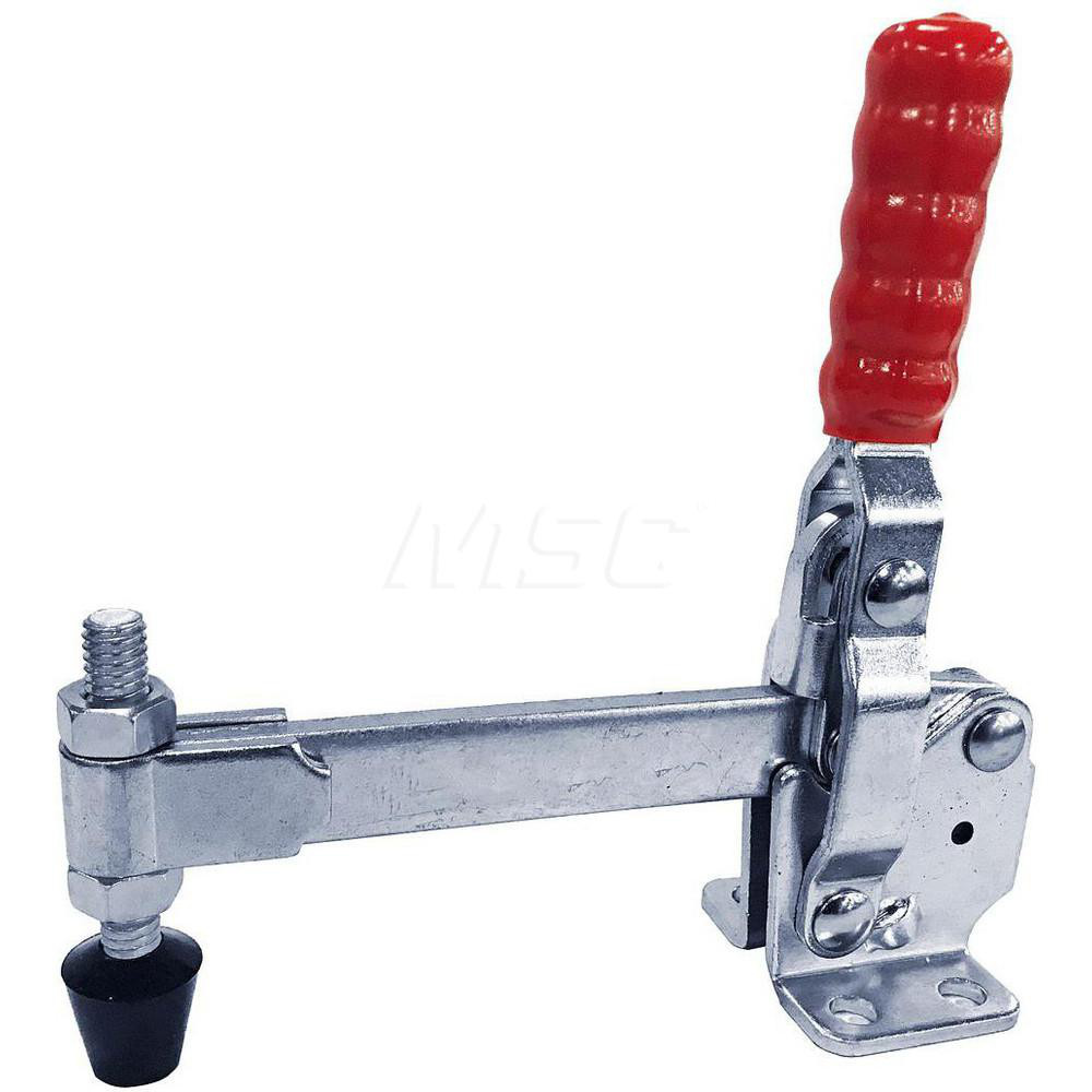 ShopForce - Manual Hold-Down Toggle Clamp: Vertical, 500.00 lb Capacity, Solid Bar, Flanged Base ...