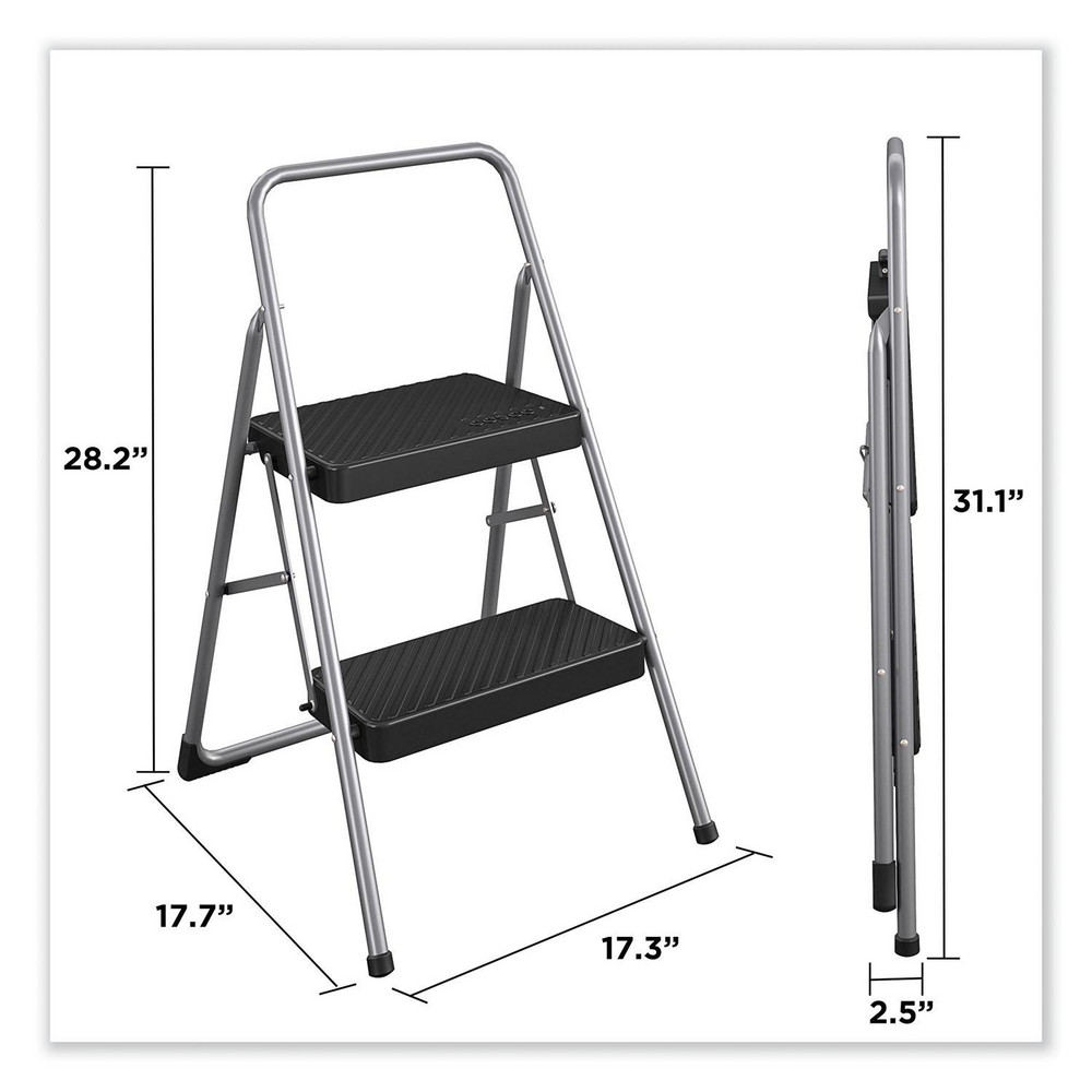 COSCO - 2-Step Folding Steel Step Stool, 200 lb Capacity, 28.13 ...