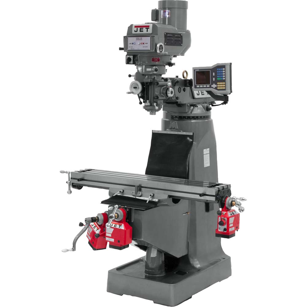 Jet - 49" x 9" Knee Milling Machine: 3.00 hp, Variable Speed Pulley ...
