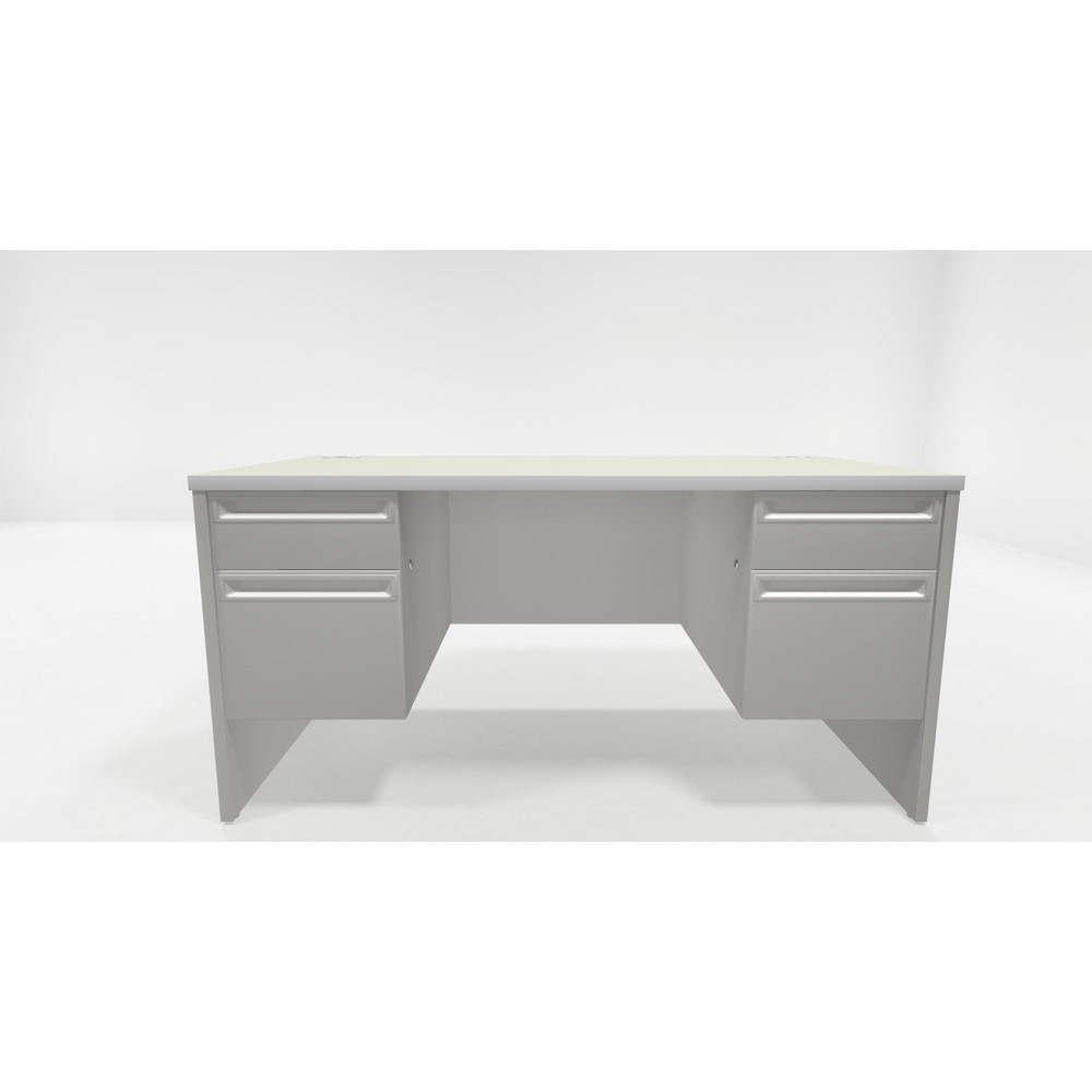 Desk: Laminate, Gray - 60" OAW, 30" OAH, 30" OAD