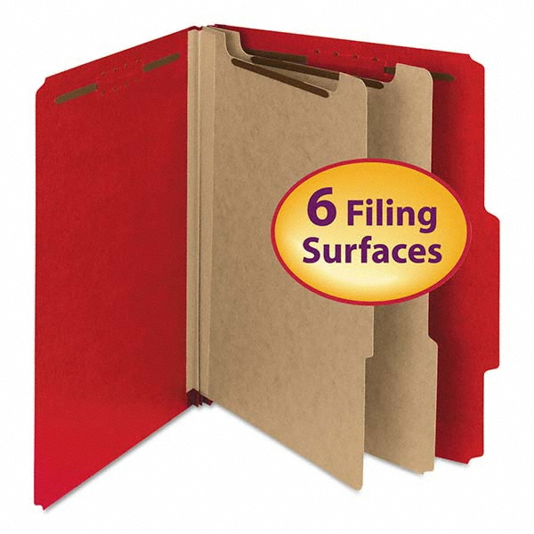 SMEAD - Classification Folder: Letter, Red, 10/Pack | MSC Direct