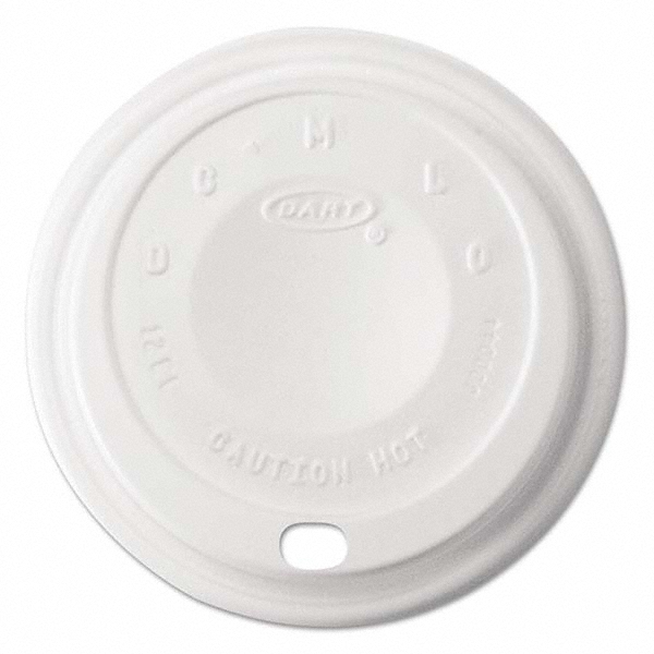DART - Cappuccino Dome Sipper Lids, 12 oz, White | MSC Direct