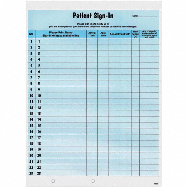 Tabbies - Sign-In Label Form: 125 Sheets, 8-1/2 x 11-5/8" Sheet, One ...