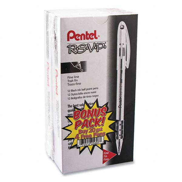 Pentel - Ball Point Pen: 0.7 mm Tip, Black Ink | MSC Direct