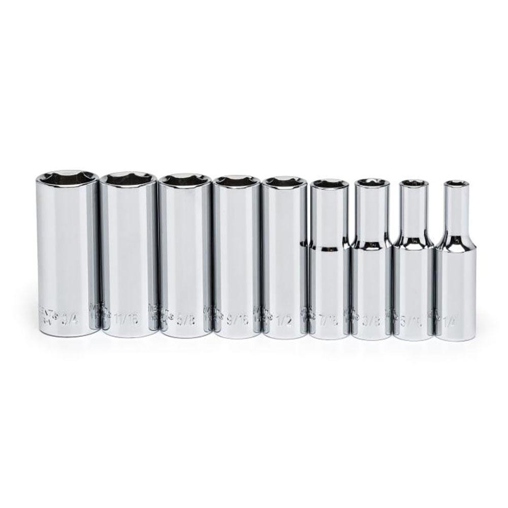 Crescent - Socket Set: Deep, 9 Pc, 3/8" Drive, 1/4" Min, 3/4" Max | MSC ...