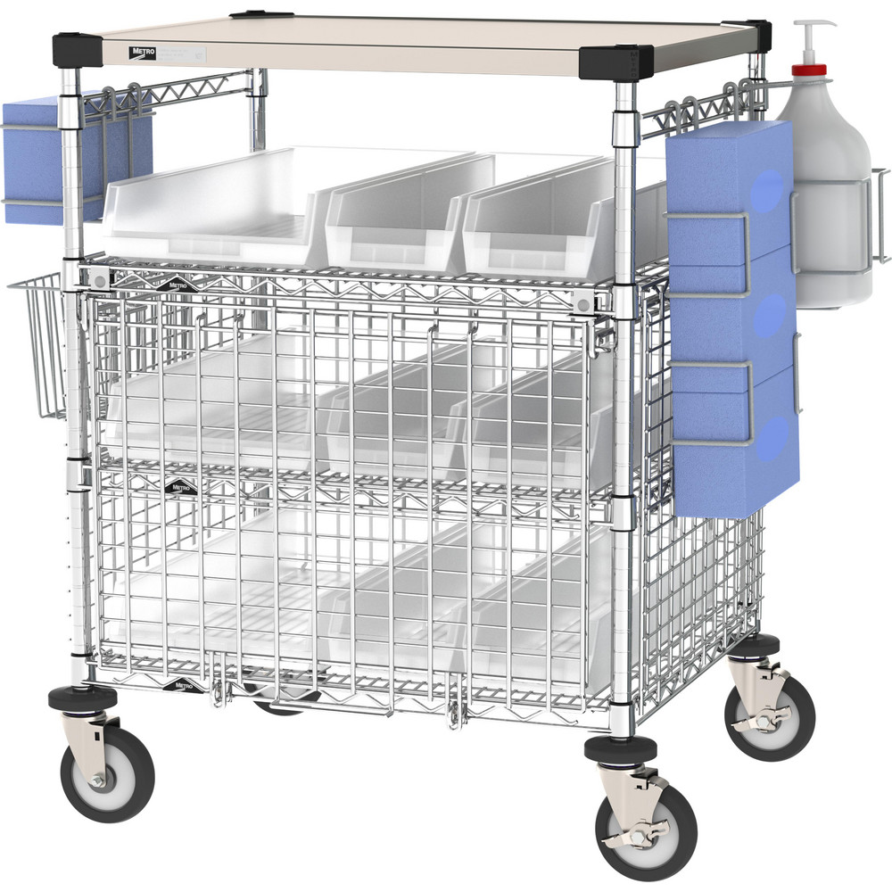 Metro - PPE Check-In Station Utility Cart: 39-3/4" Long, 26-1/2" Wide ...