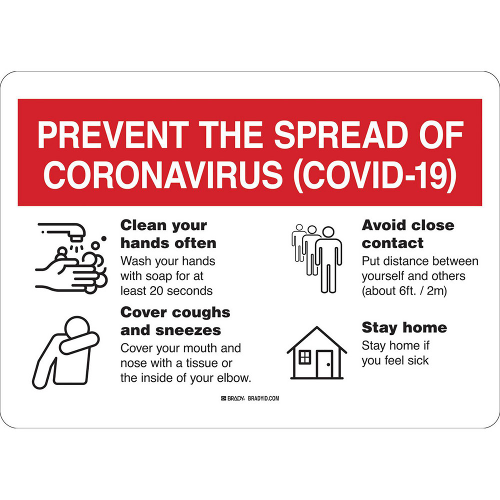 Brady - Safety Signs; Legend: PREVENT THE SPREAD OF CORONAVIRUS (COVID ...