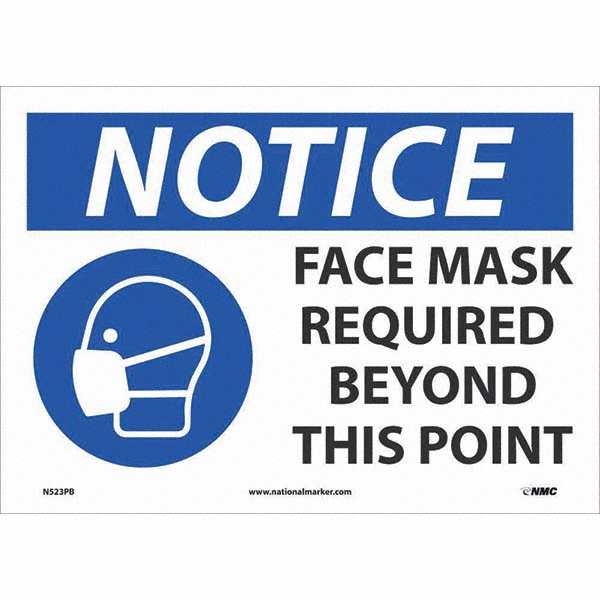 AccuformNMC - Warning & Safety Reminder Sign: Rectangle, Notice, FACE ...