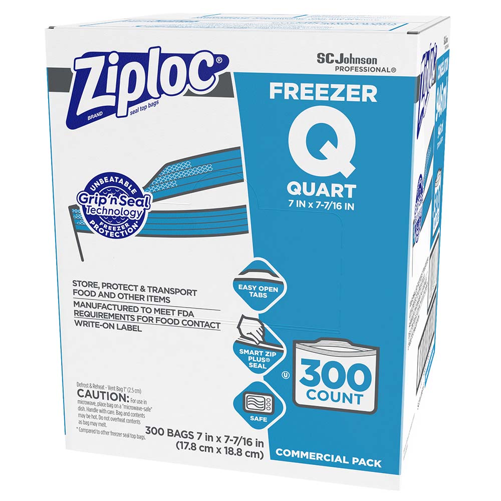 Ziploc - Ziploc Brand Seal Top Freezer Bags, Quart;300 Ct - 15308653 ...