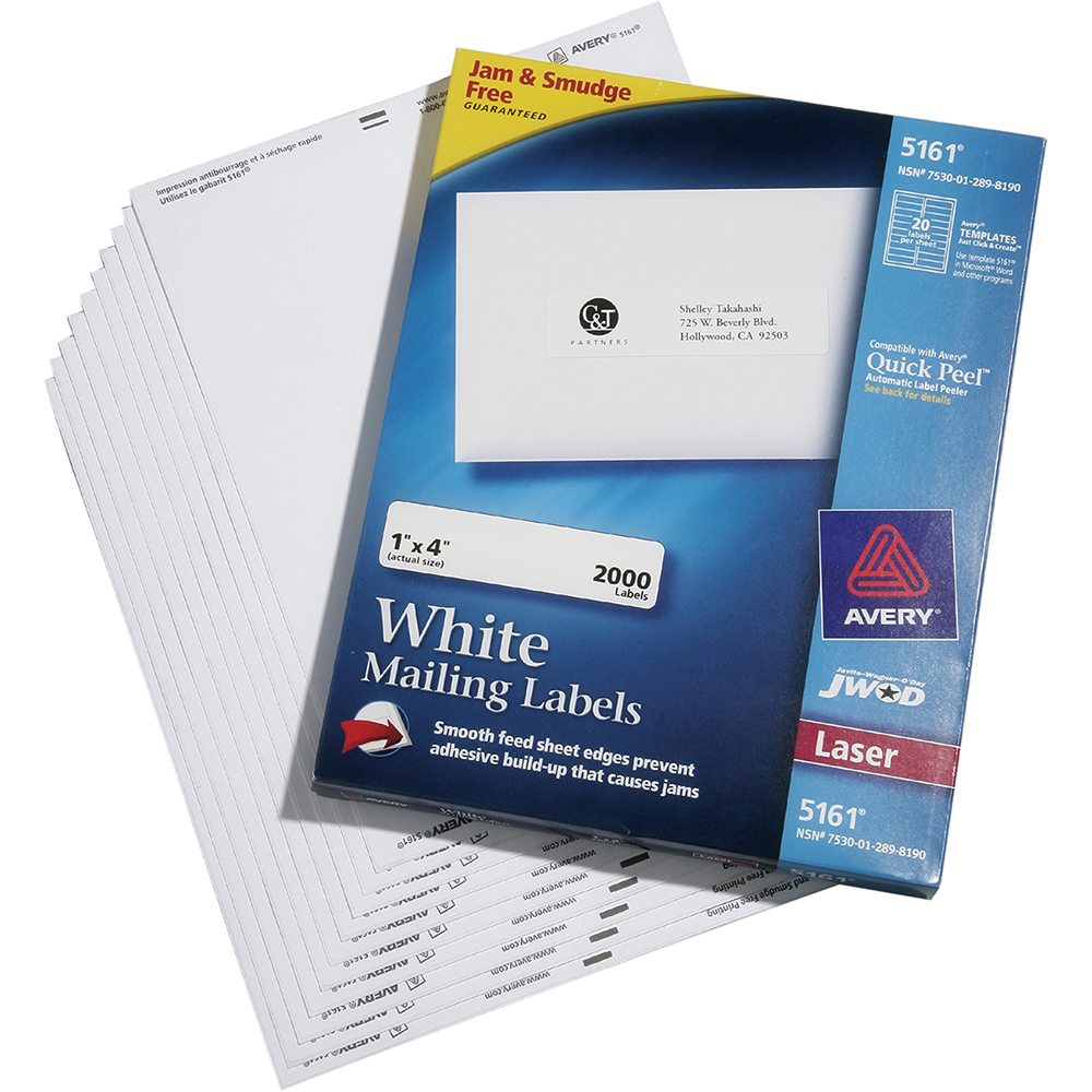AbilityOne - Mailing Label: 1" x 4", White | MSC Direct