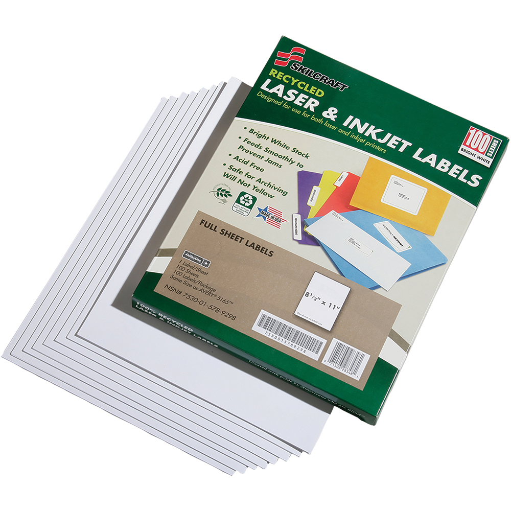 AbilityOne - Label: 8-1/2" x 11", White | MSC Direct