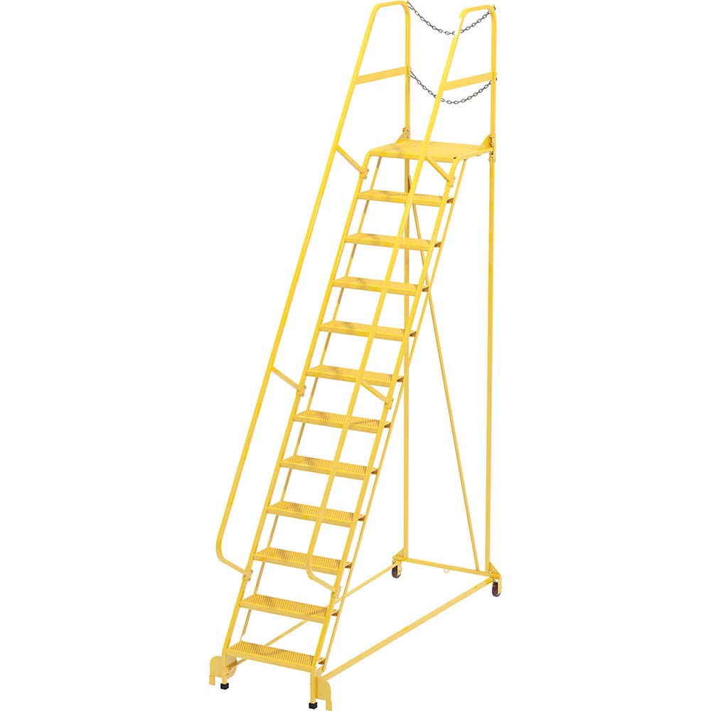 Vestil - Steel Rolling Ladder: Type Not Rated, 120" Platform, 350 lb ...