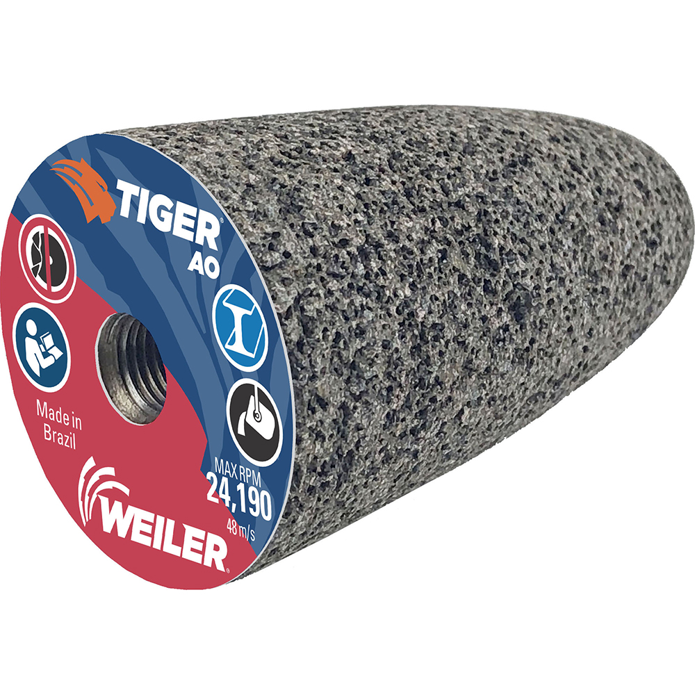 Abrasive Curved & Round Cone: Type 16, Coarse, 3/8-24 Arbor Hole ...