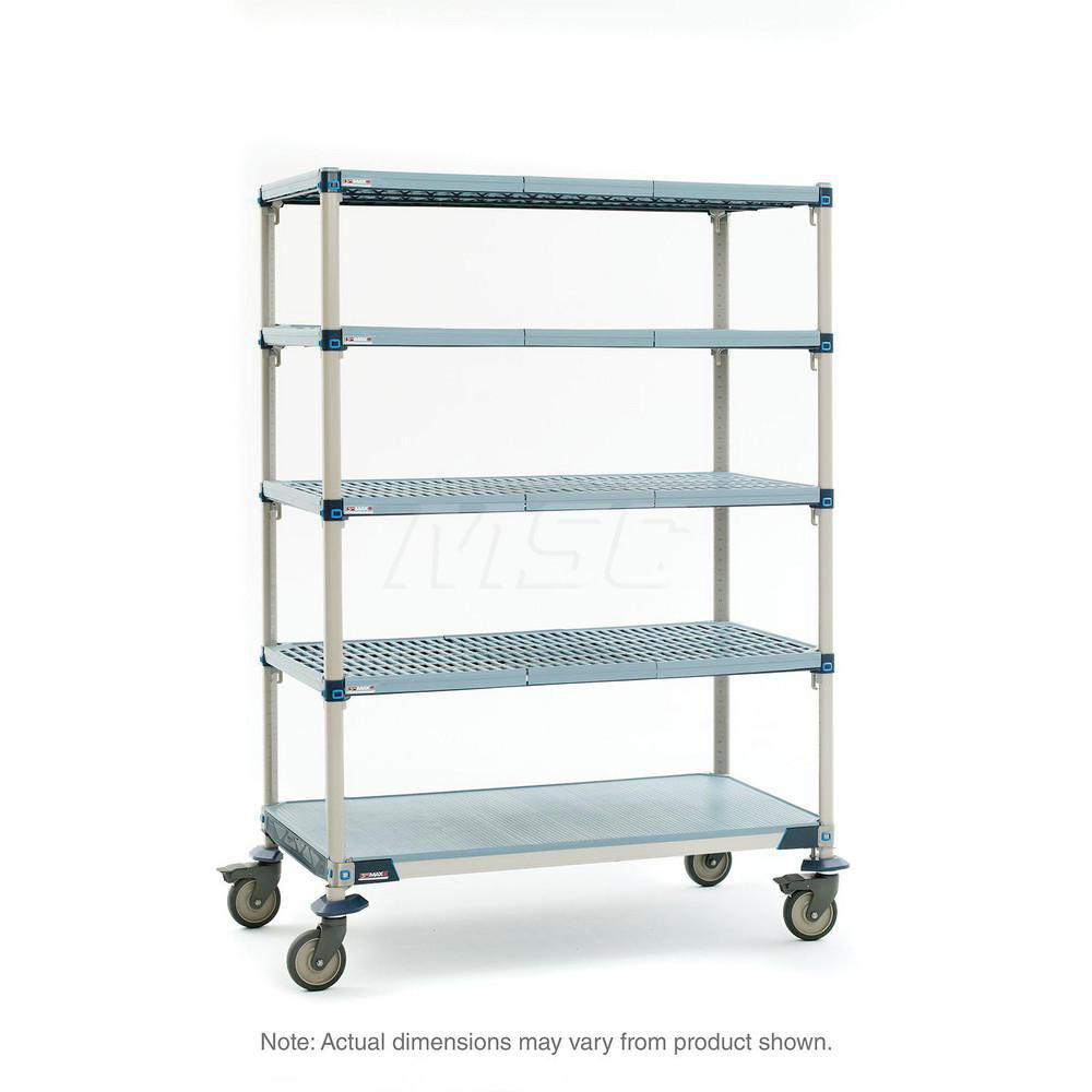 Metro - Shelf Utility Cart: 49-3/4" Long, 20-5/16" Wide, Polymer, Rust ...