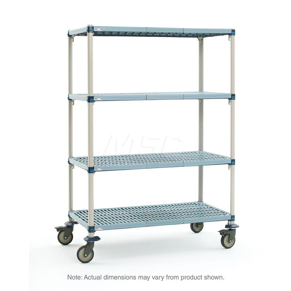 Metro - Shelf Utility Cart: 61-3/4" Long, 23-5/16" Wide, Polymer & Rust ...
