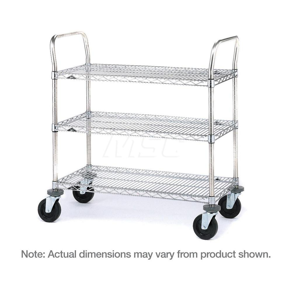 Metro - Utility Cart: 39" OAH, Steel, Silver | MSC Industrial Supply Co.