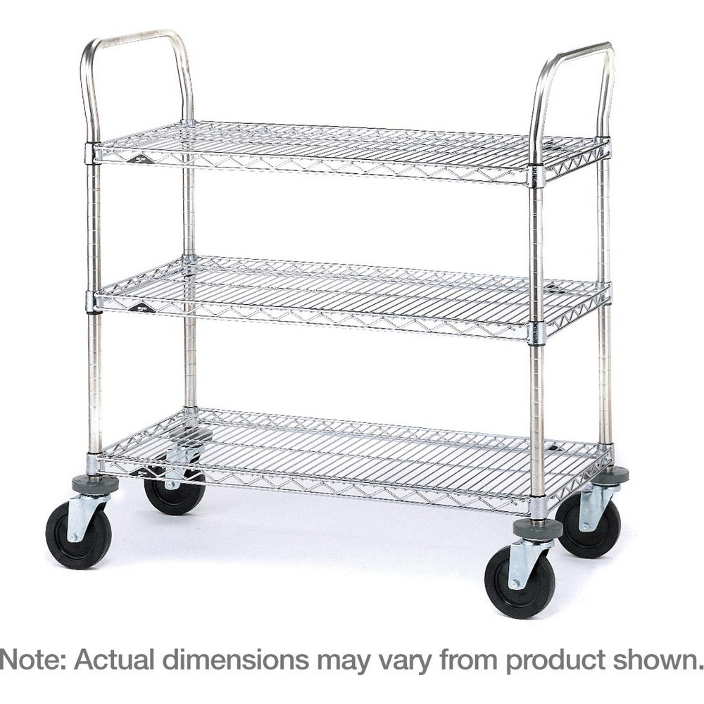 Metro - Utility Utility Cart: 36" Long, 21" Wide, Steel, 600 lb ...