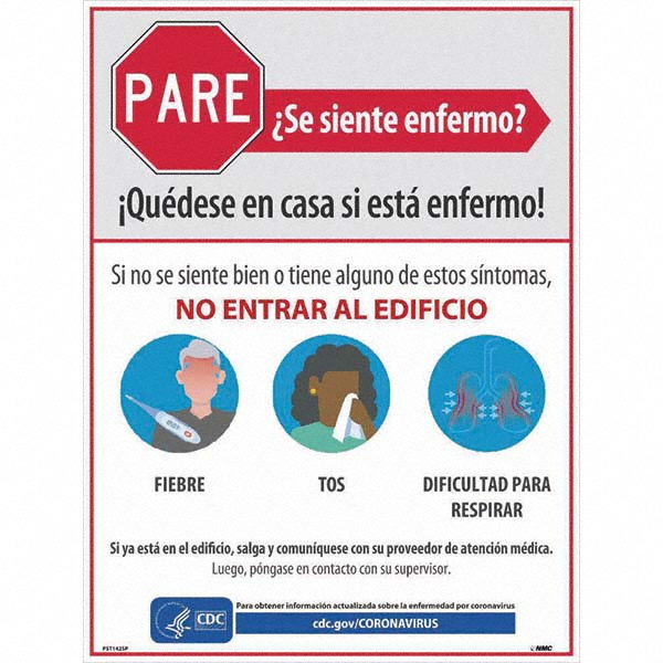 AccuformNMC - Warning & Safety Reminder Sign: Rectangle, PARE, STOP ...