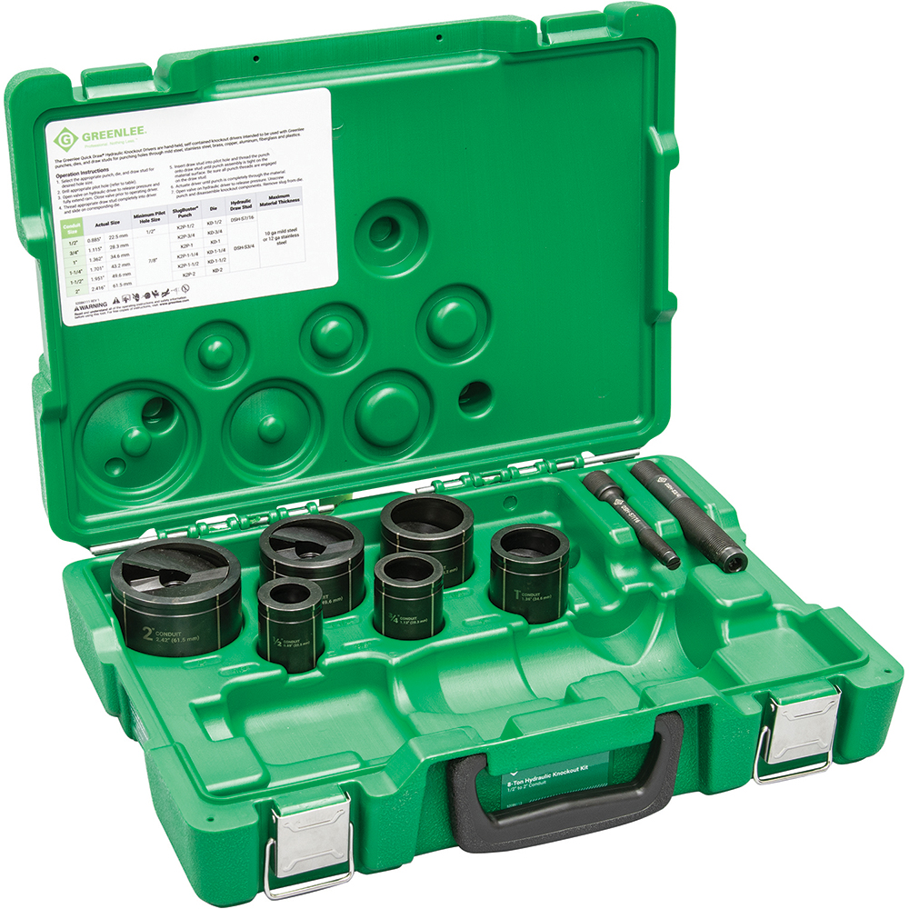 Greenlee - Punch & Driver Kits: Tool Type: Knockout Set; Punch Shape ...