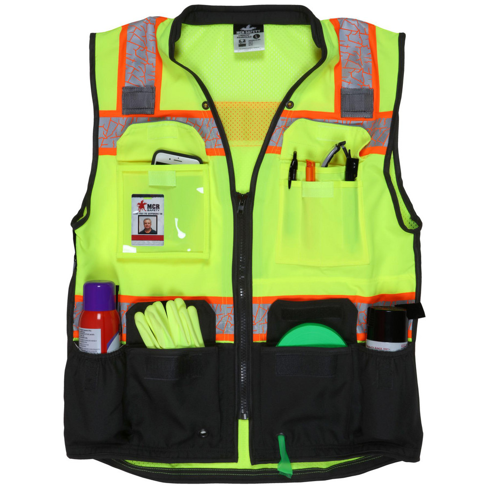 MCR Safety - High Visibility Vest: X-Large, Surveyor's Vest, ANSI Class ...
