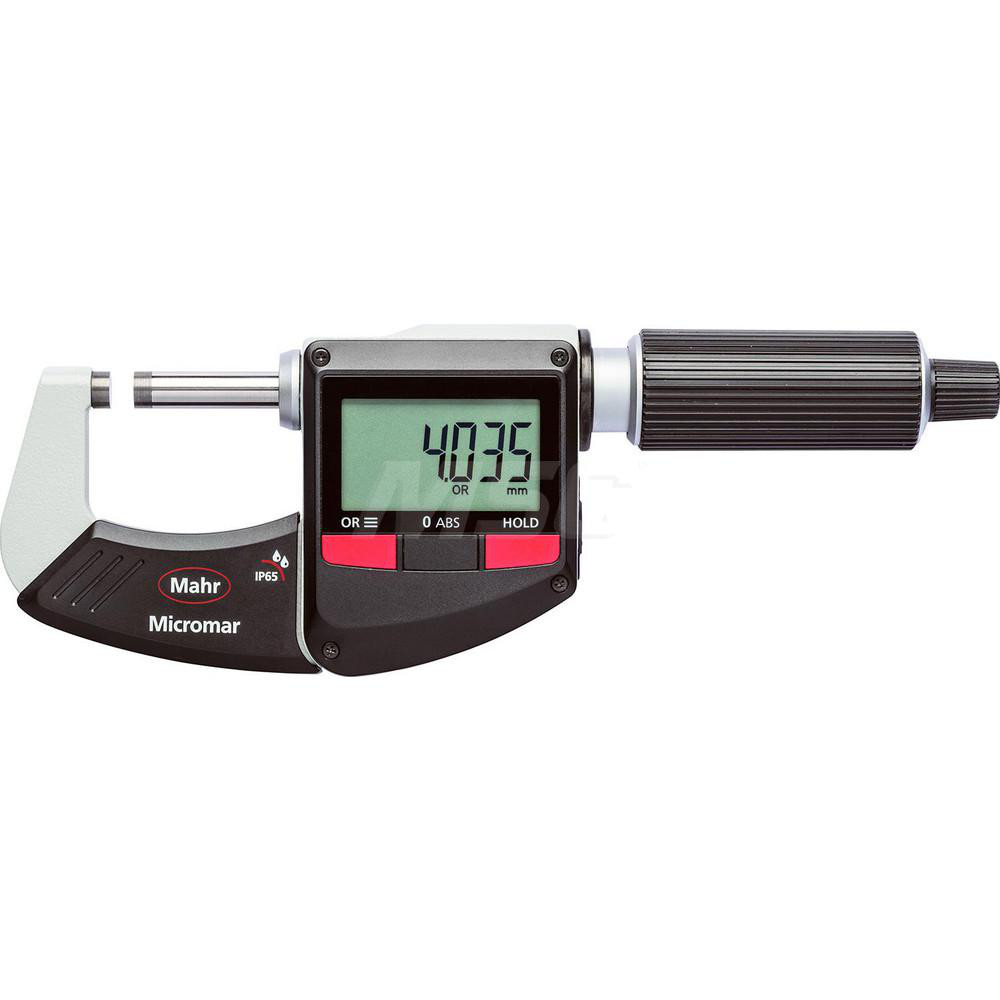 Mahr - Electronic Outside Micrometer: Solid Carbide Face, IP65 | MSC Direct