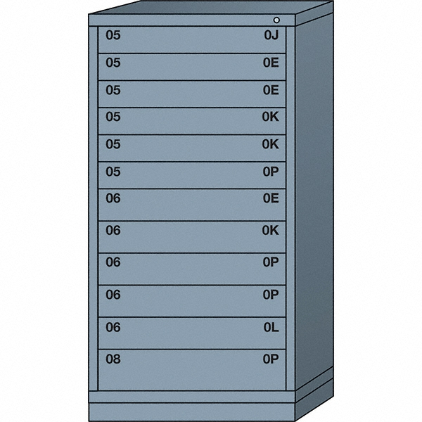 Lyon - 12 Drawer, 240 Compartment Dove Gray Steel Standard Eye-Level ...