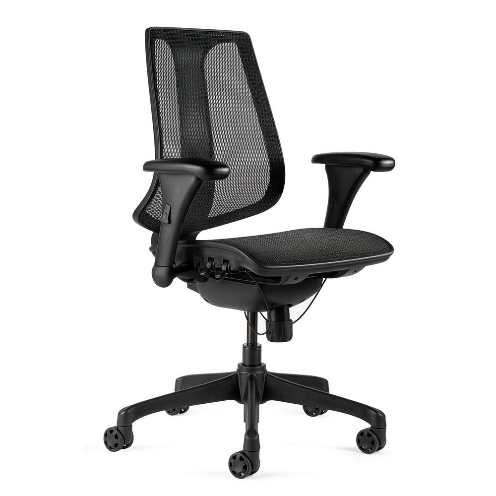 Bevco - Task Chair: Mesh, 18-3/4 to 22-1/4" Seat Height, Black ...
