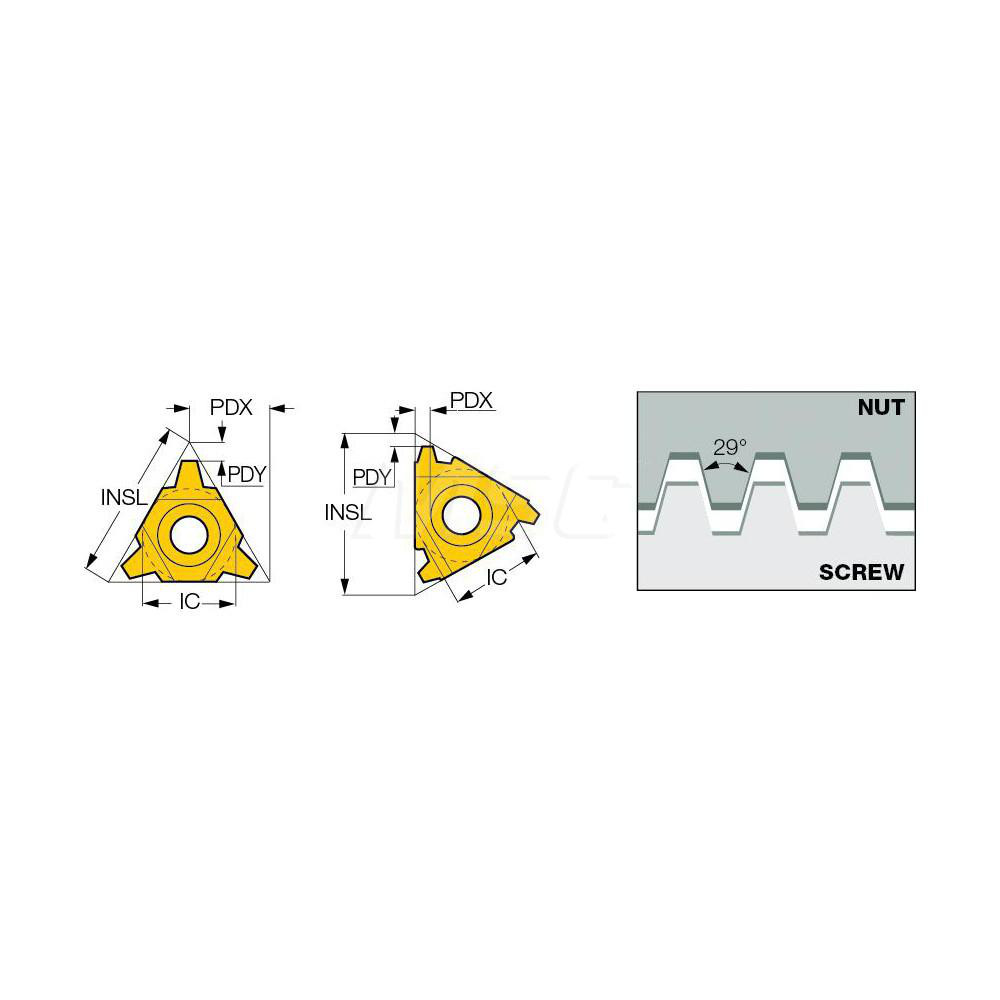 Iscar - Laydown Threading Insert: Carbide | MSC Direct