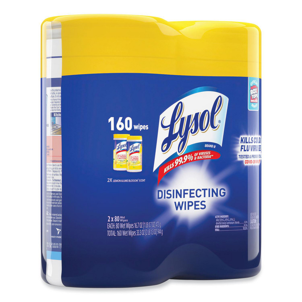 Lysol - Disinfecting Wipes, 1-Ply, 7 x 7.25, Lemon and Lime Blossom ...