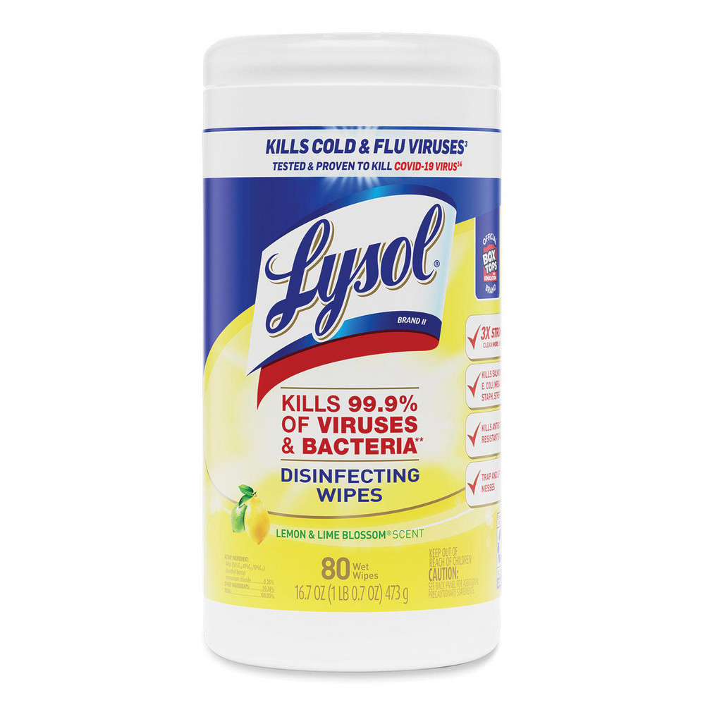 Lysol - Disinfecting Wipes: Pre-Moistened, 80 Ct | MSC Direct