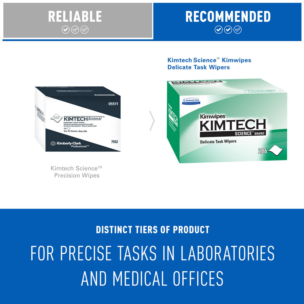 Kimtech - Kimwipes Delicate Task Kimtech Science Wipers (34155), White ...