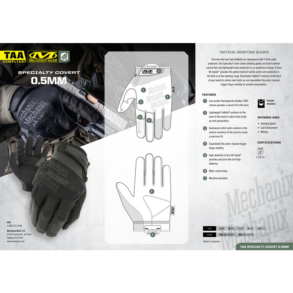 Mechanix Wear - Work Gloves: Mechanix Wear Specialty 0.5mm, Size Medium ...
