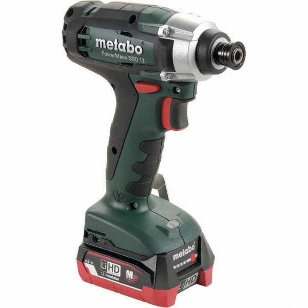 Metabo - 12 Volt, 1/4" Drive, 85 Ft/Lb Torque, Cordless Impact Driver ...