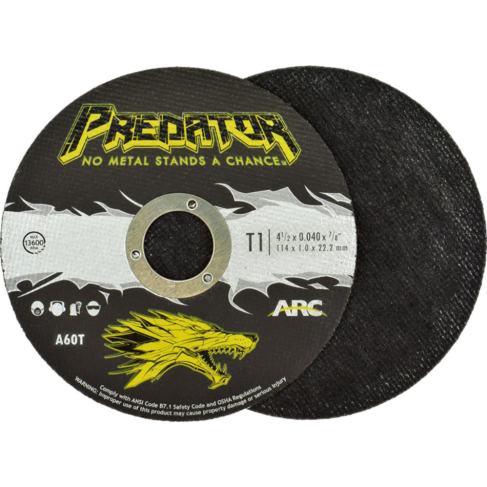 ARC Abrasives - Cutoff Wheel: Type 1, 4-1/2" Dia, 1/25" Thick, 7/8 ...