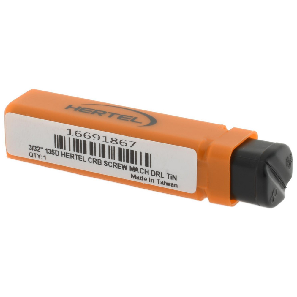 Hertel - Screw Machine Length Drill Bit: 3/32" Dia, 135 deg Point ...