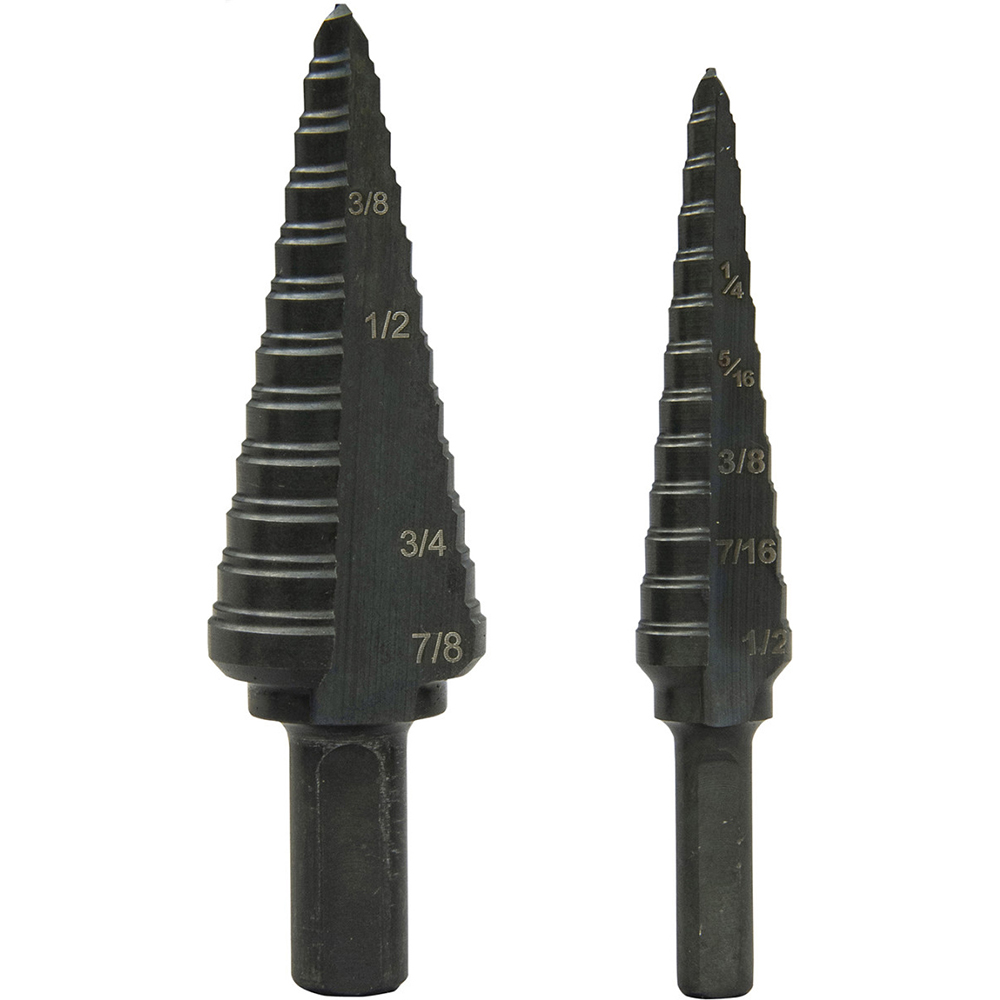 Greenlee Drill Bit Set Step Drill Bits 2 Pc 0 5 To 1 125 Drill