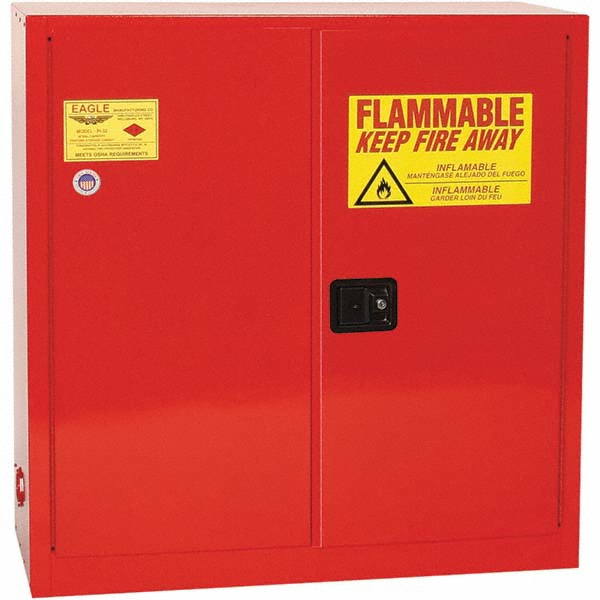 Eagle - Flammable & Hazardous Storage Cabinets: 40 gal Drum, 2 Door, 3 ...